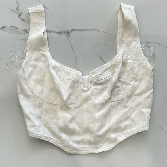 Windsor | Tops | Simple Plain White Bustier Corset | Poshmark